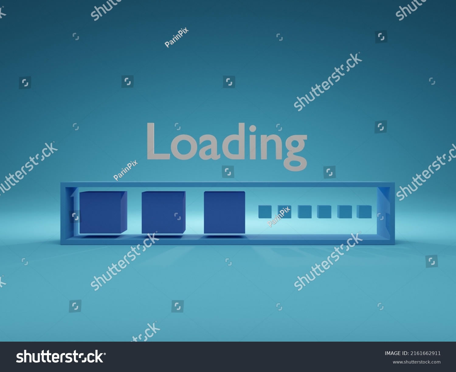 3d Rendering Loading Bar Icon Loading Stock Illustration 2161662911 ...
