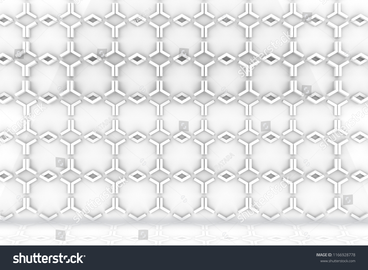 3d Rendering Modern White Hexagonal Shape Stock Illustration 1166928778 ...