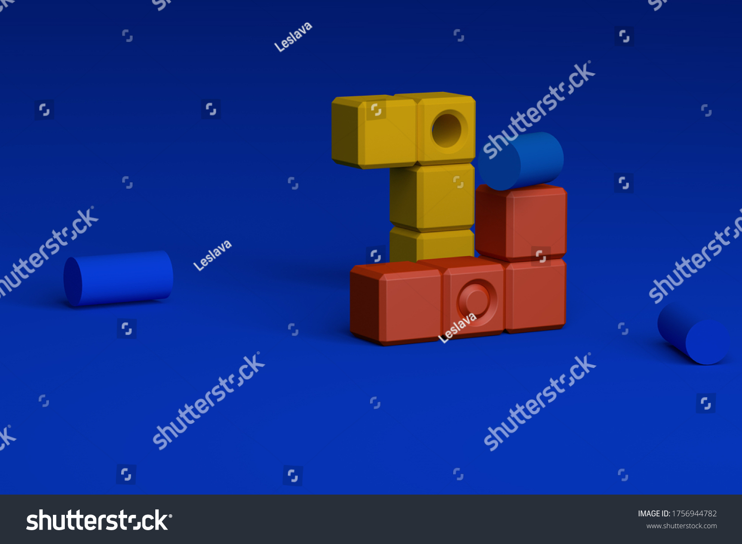 3d Rendering Modular System Illustration Stock Illustration 1756944782 ...