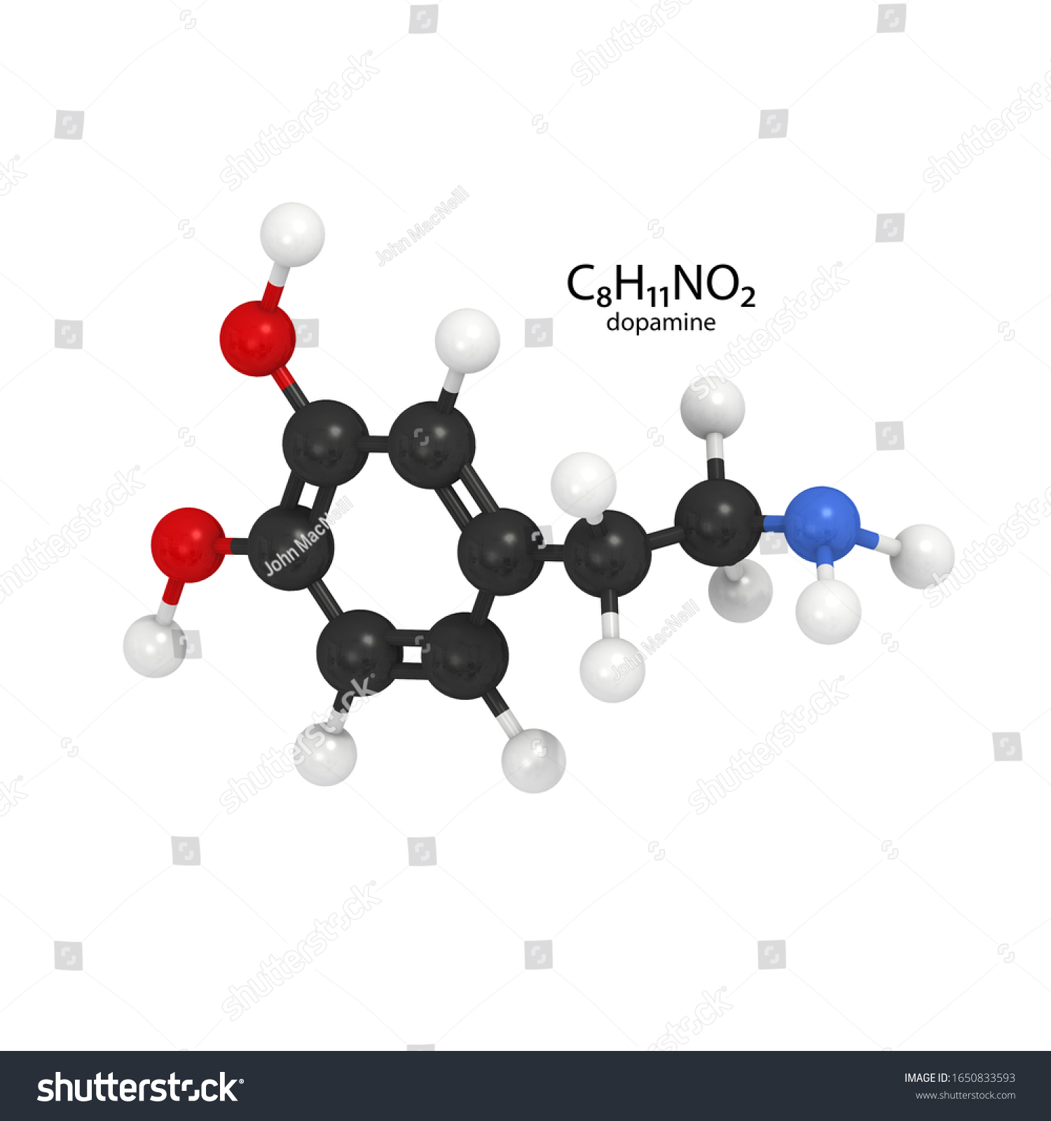 3d Rendering Molecule Dopamine Cgi Illustration Stock Illustration ...