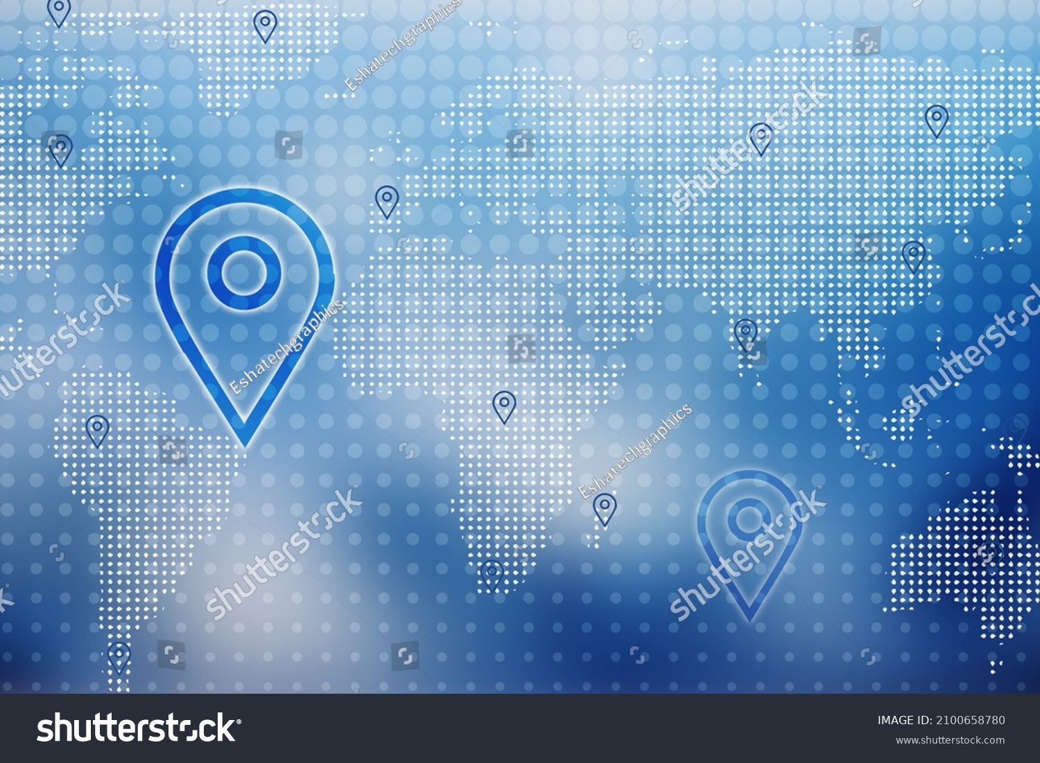 2d Rendering Navigation Background Worldmap Concept Stock Illustration ...