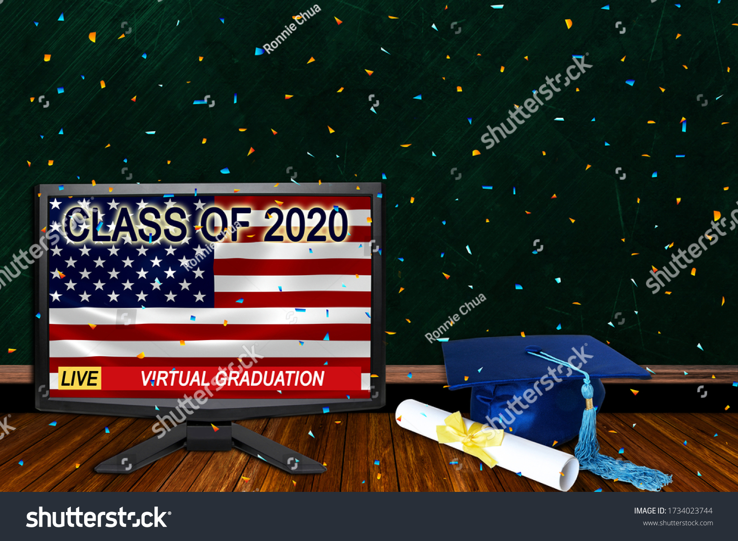3d Rendering Class 2020 Virtual Graduation Stock Illustration ...
