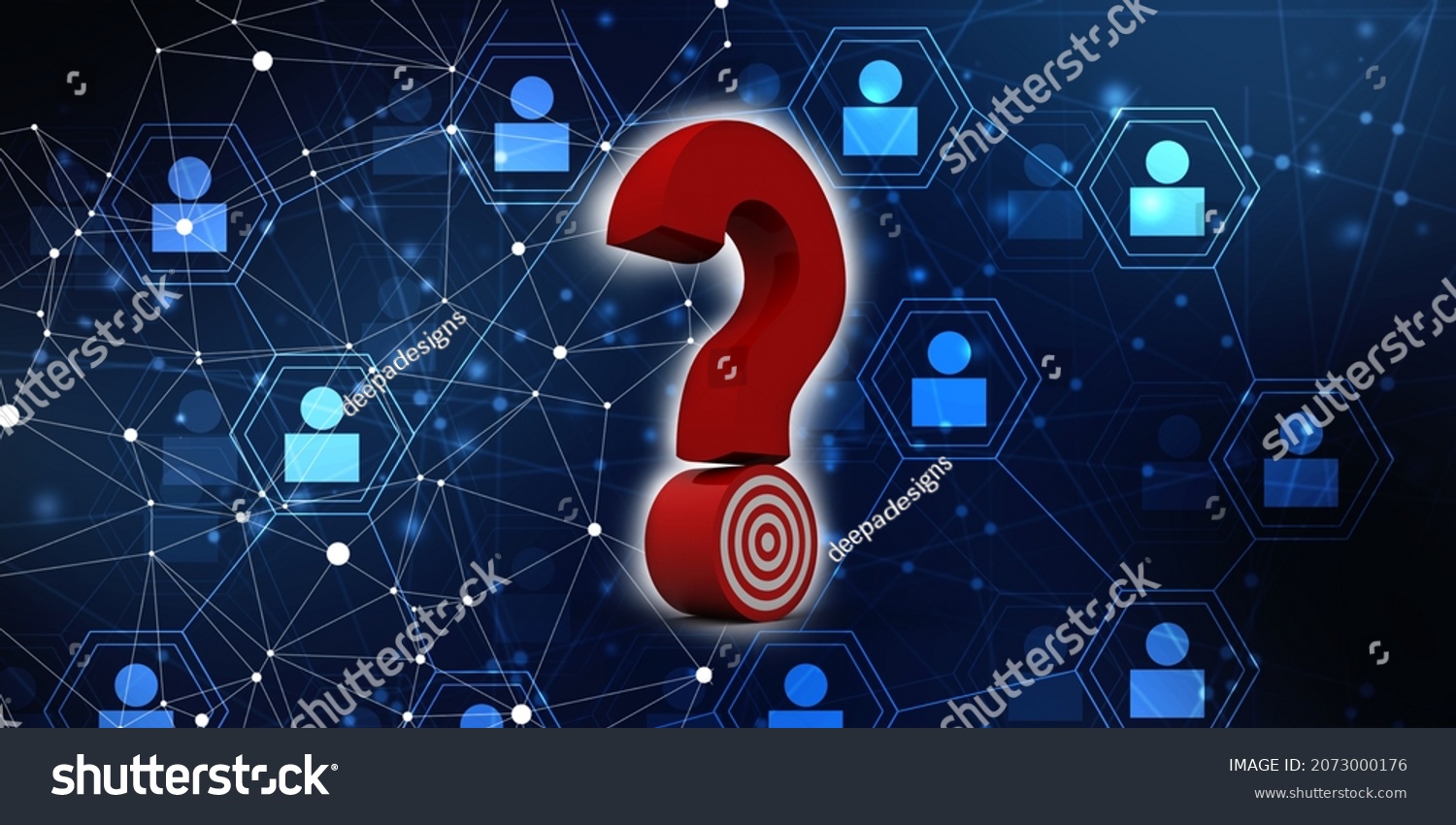 3d Rendering Question Mark Target Stock Illustration 2073000176 ...