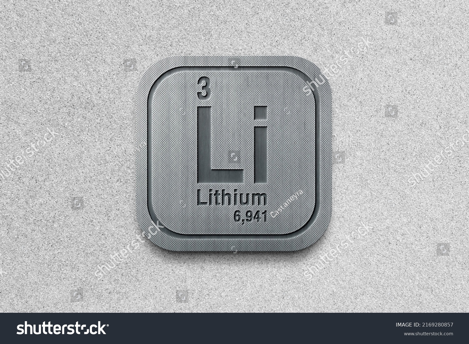 3d Representation Lithium Periodic Table Chemical Stock Illustration ...