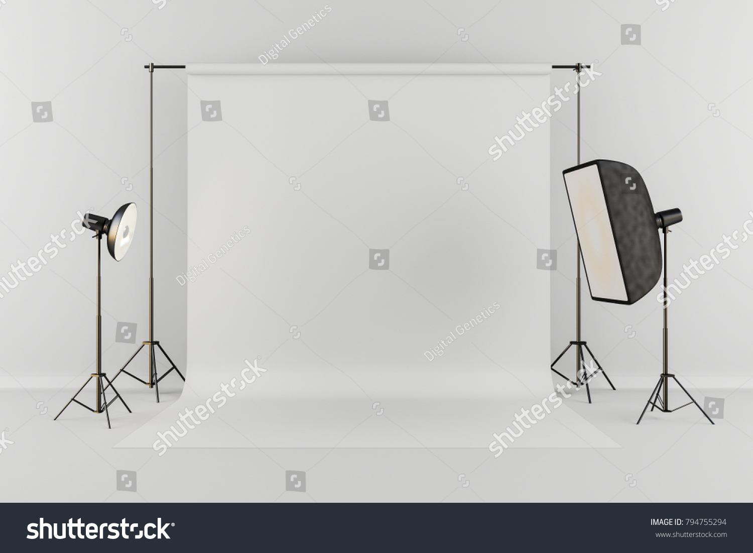 3d Studio Setup White Background Stock Illustration 794755294