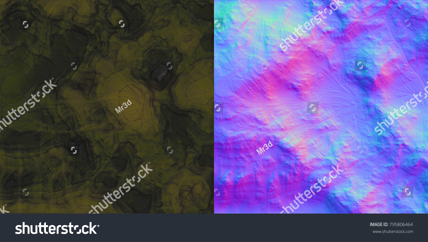 3d Terrain Rendering Texture Normal Map Stock Illustration 795806464 ...