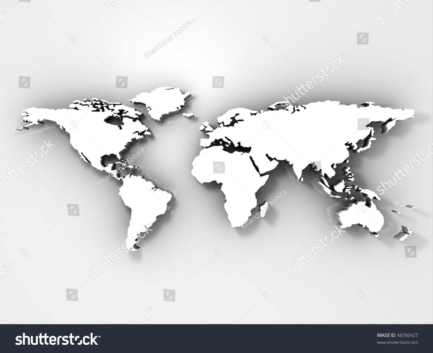 3d World Map Render: стоковая иллюстрация, 48786427 | Shutterstock