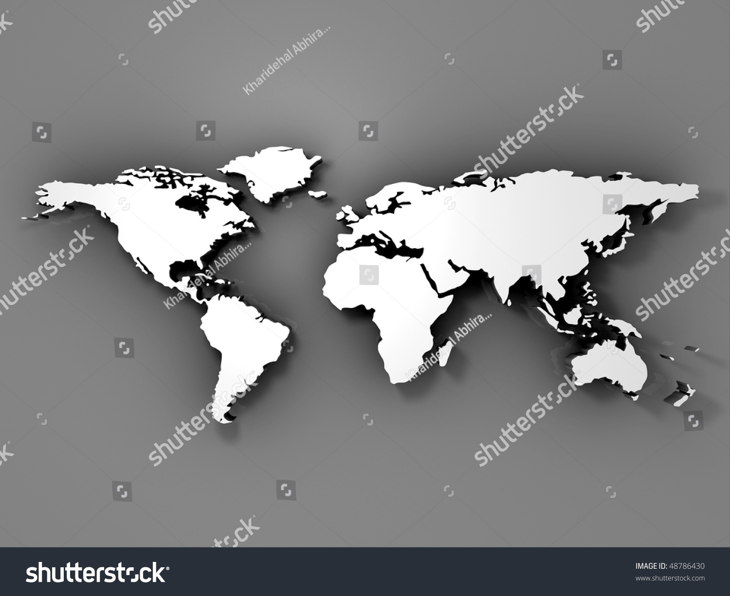 3d World Map Render Stock Illustration 48786430