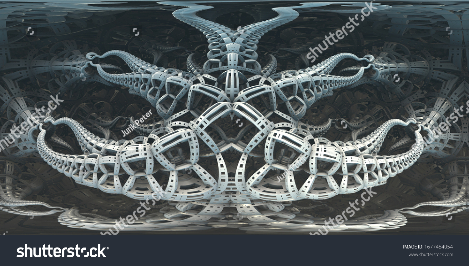 360 Degree Alien Labyrinth Abstract Maze: ภาพประกอบสต็อก 1677454054