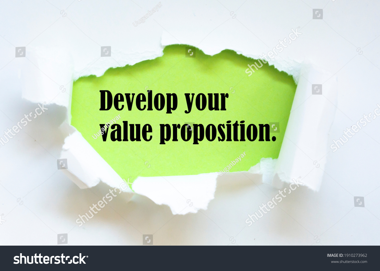 Develop Your Value Proposition Slogan Written Stock Photo (Edit Now ...