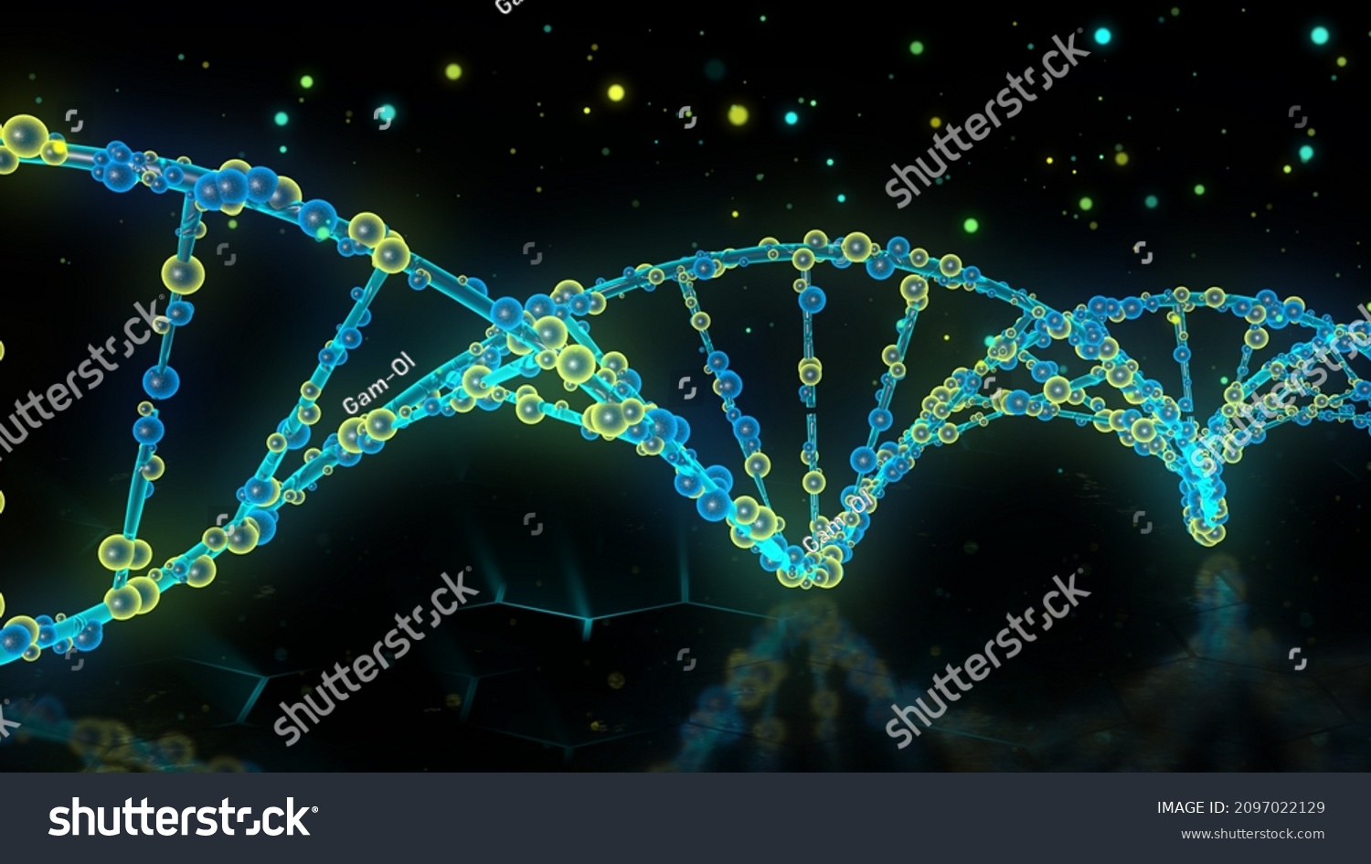 Dna Molecule Structure Futuristic Scifi 3d Stock Illustration ...