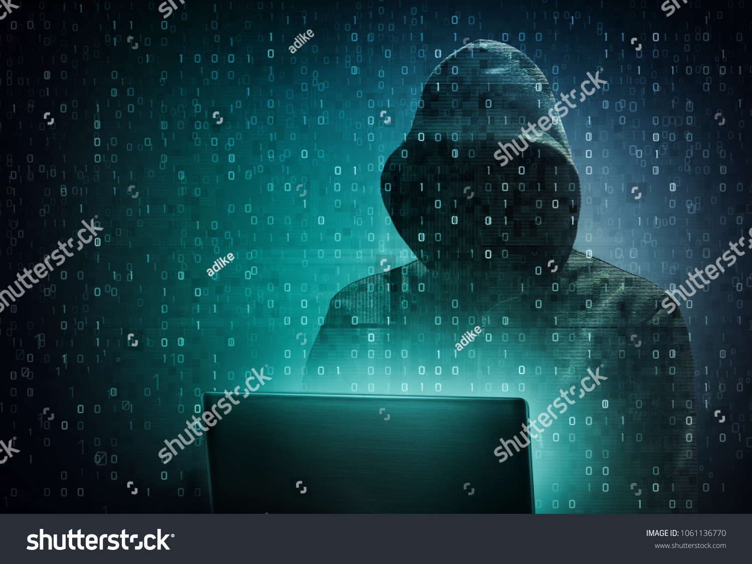Hacker Over Screen Binary Code Stock Illustration 1061136770 Hacker Over Screen Binary Code Stock Illustration 1061136770