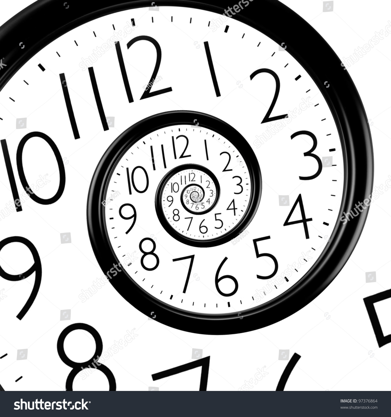 Infinity Time Spiral Clock Stock Photo 97376864 : Shutterstock