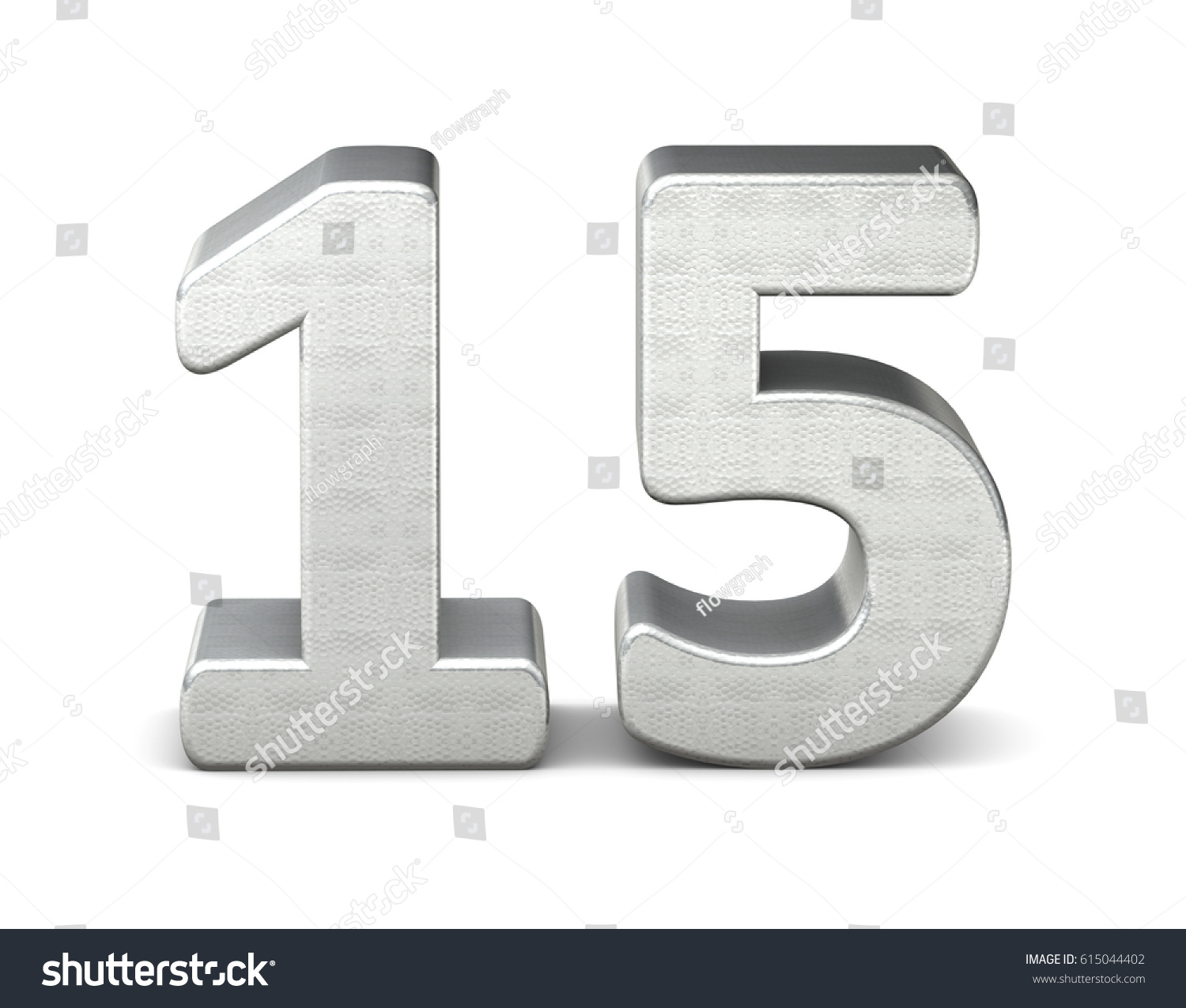 15 Number 3d Silver Structure 3d 스톡 일러스트 615044402 | Shutterstock