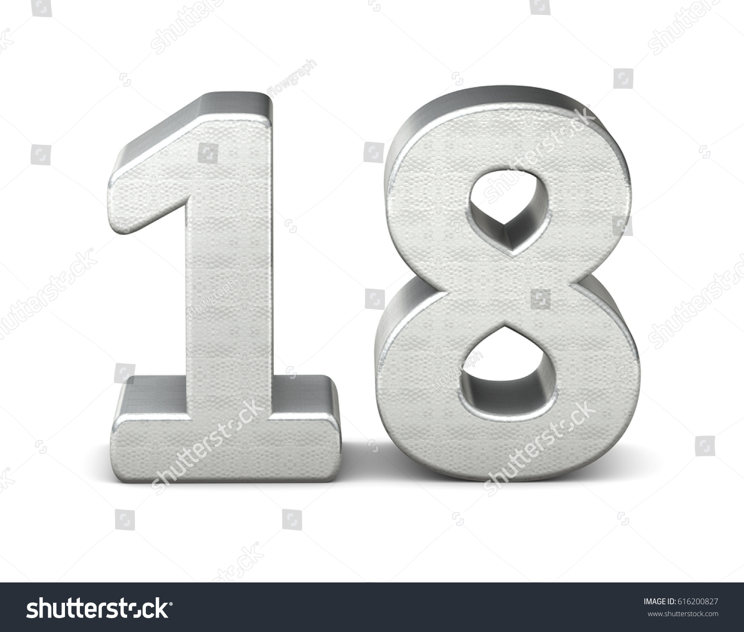 16 Number 3d Silver Structure 3d: ภาพประกอบสต็อก 616200827 | Shutterstock