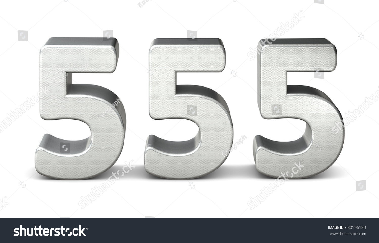 555 Number 3d Silver Structure 3d Stock Illustration 680596180