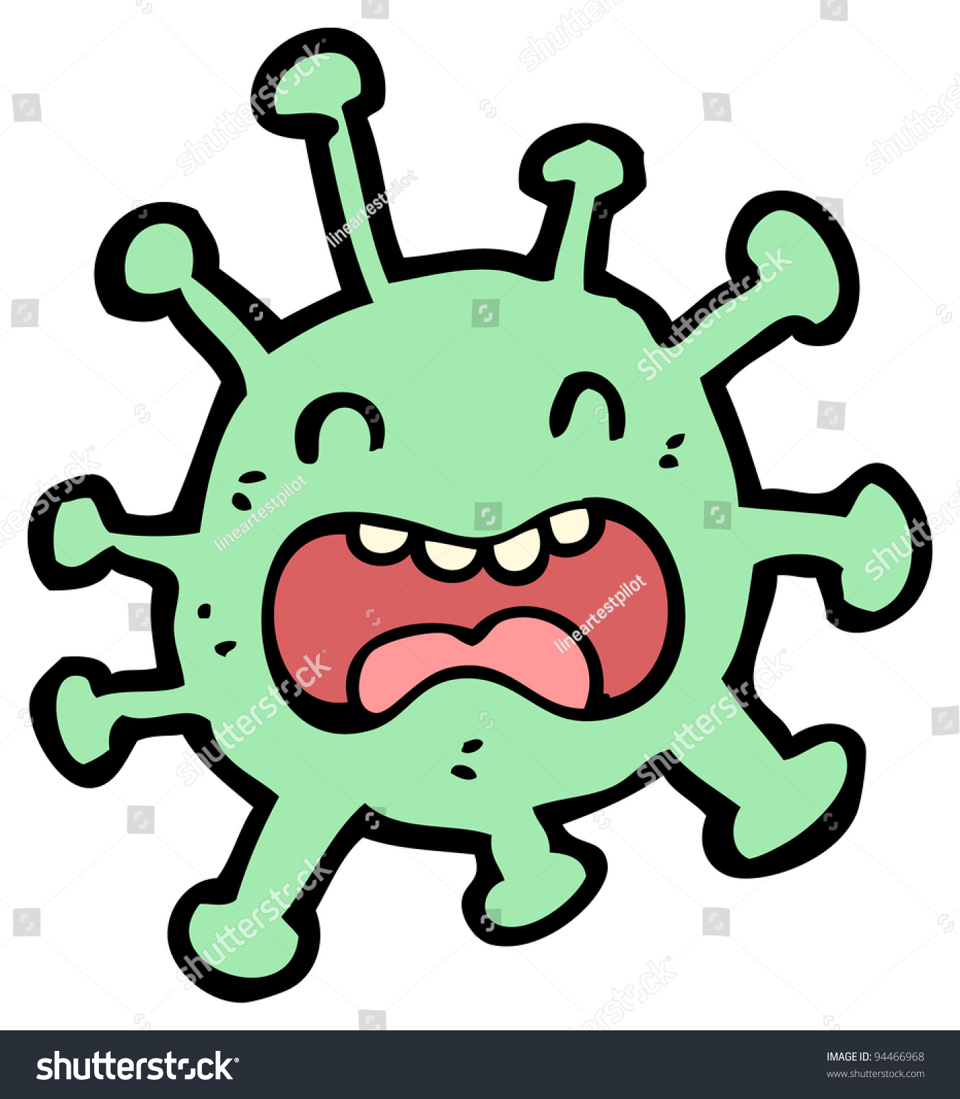 (Raster Version) Crying Cartoon Germ Stock Photo 94466968 : Shutterstock