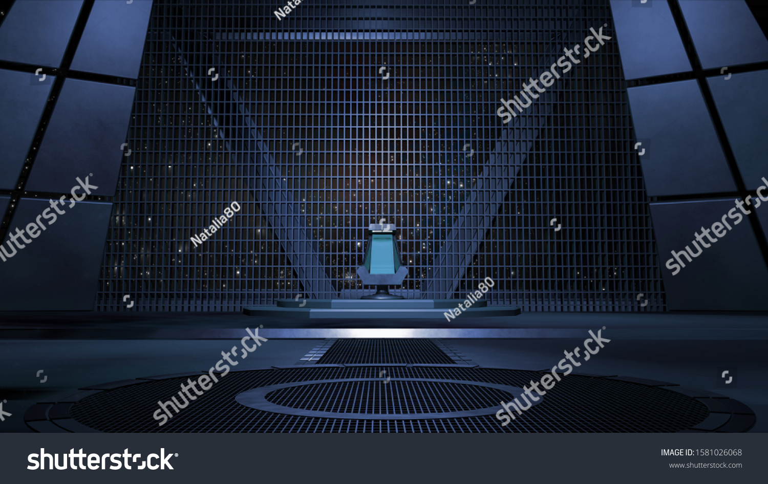 Sci Fi Throne Room 3d Rendering Stock Illustration 1581026068