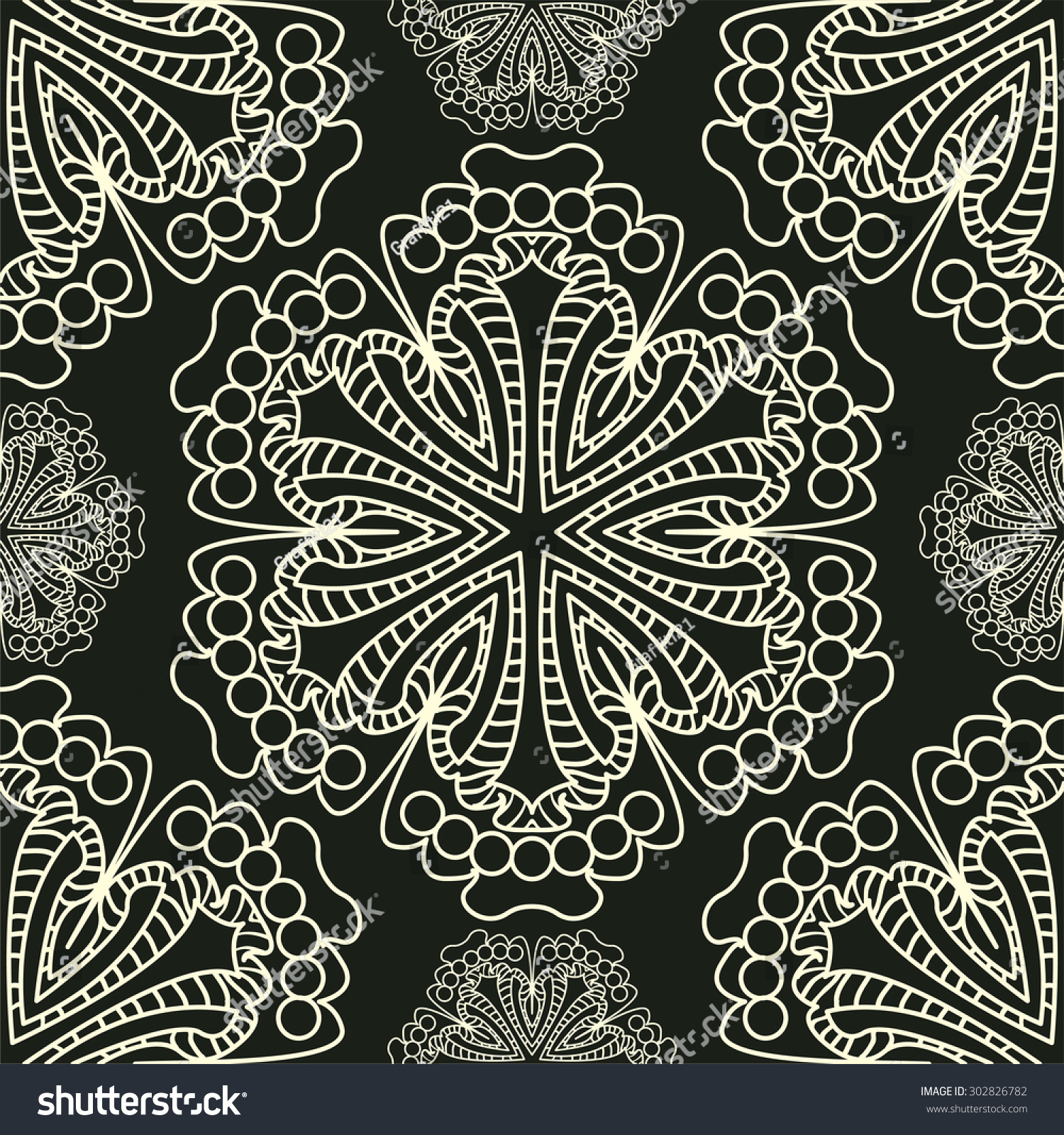 Seamless Damask Pattern Easily Editable Image Stock Illustration ...