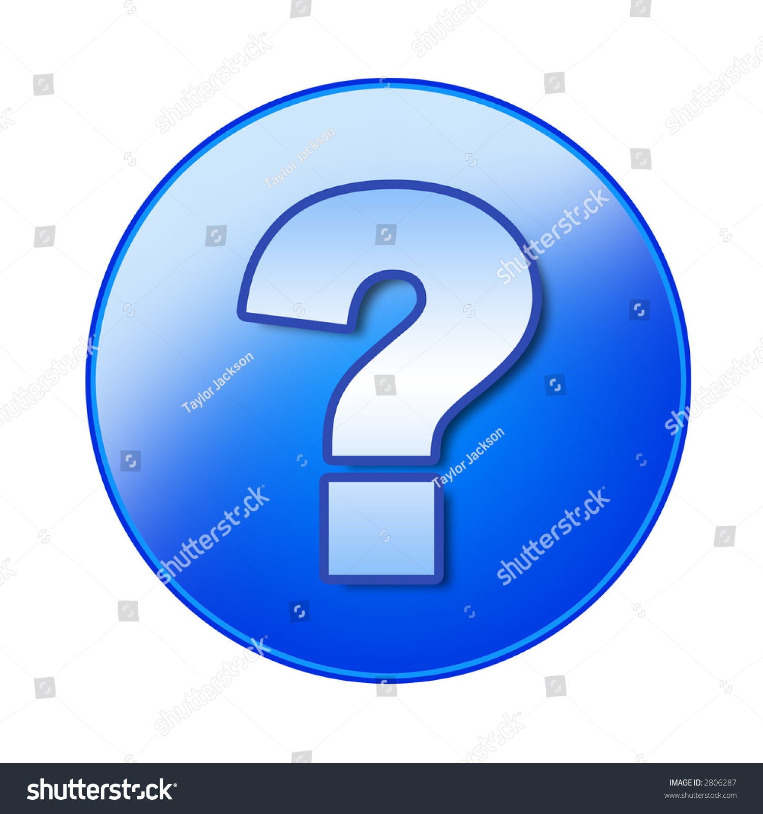 Blue Gradient Question Mark Stock Illustration 2806287