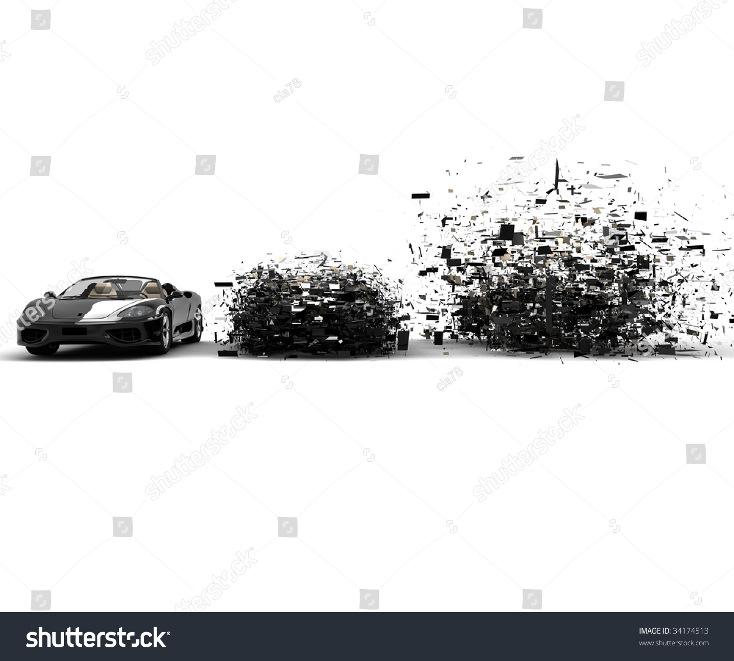 Car Exploded Stock Illustration 34174513 | Shutterstock