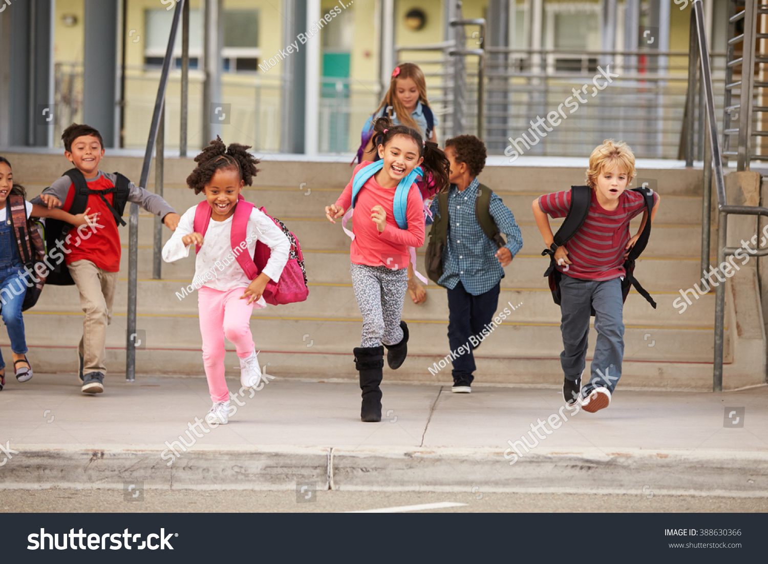 Group Elementary School Kids Rushing Out Stock Photo 388630366 ... Group Elementary School Kids Rushing Out Stock Photo 388630366 ...
