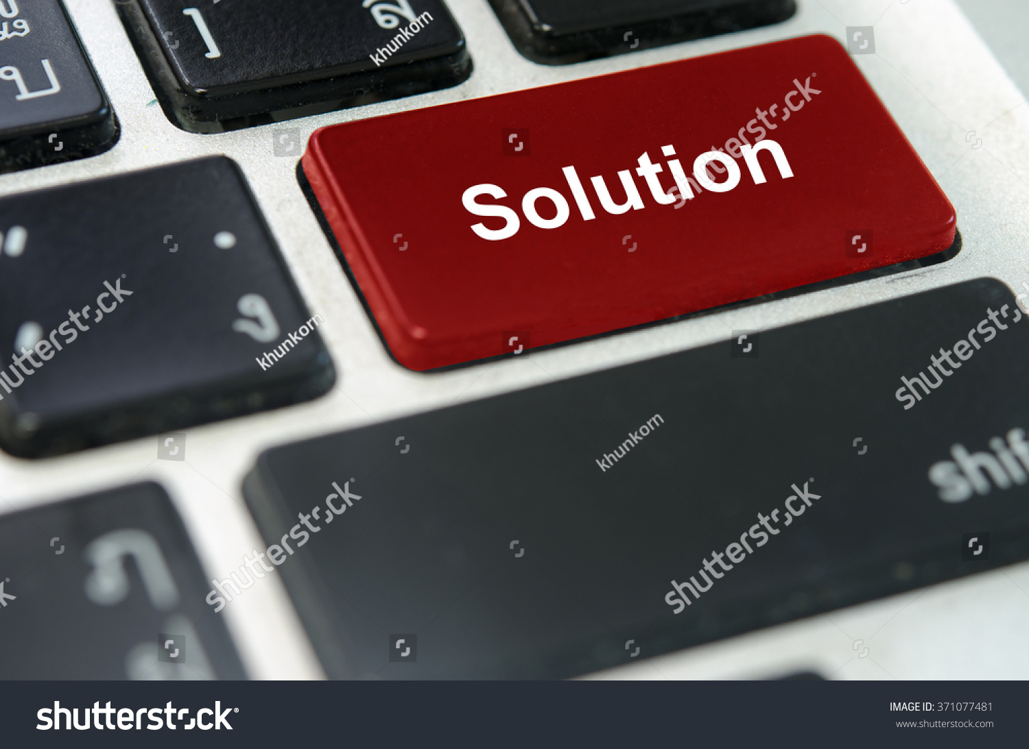 Keyboard Red Button Solution Stock Photo 371077481 | Shutterstock