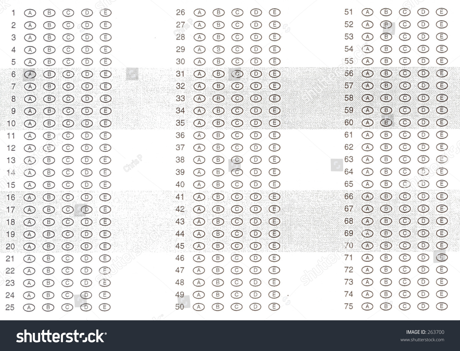 Typical Multiple Choice Answer Sheet Stock Photo 263700 - Shutterstock