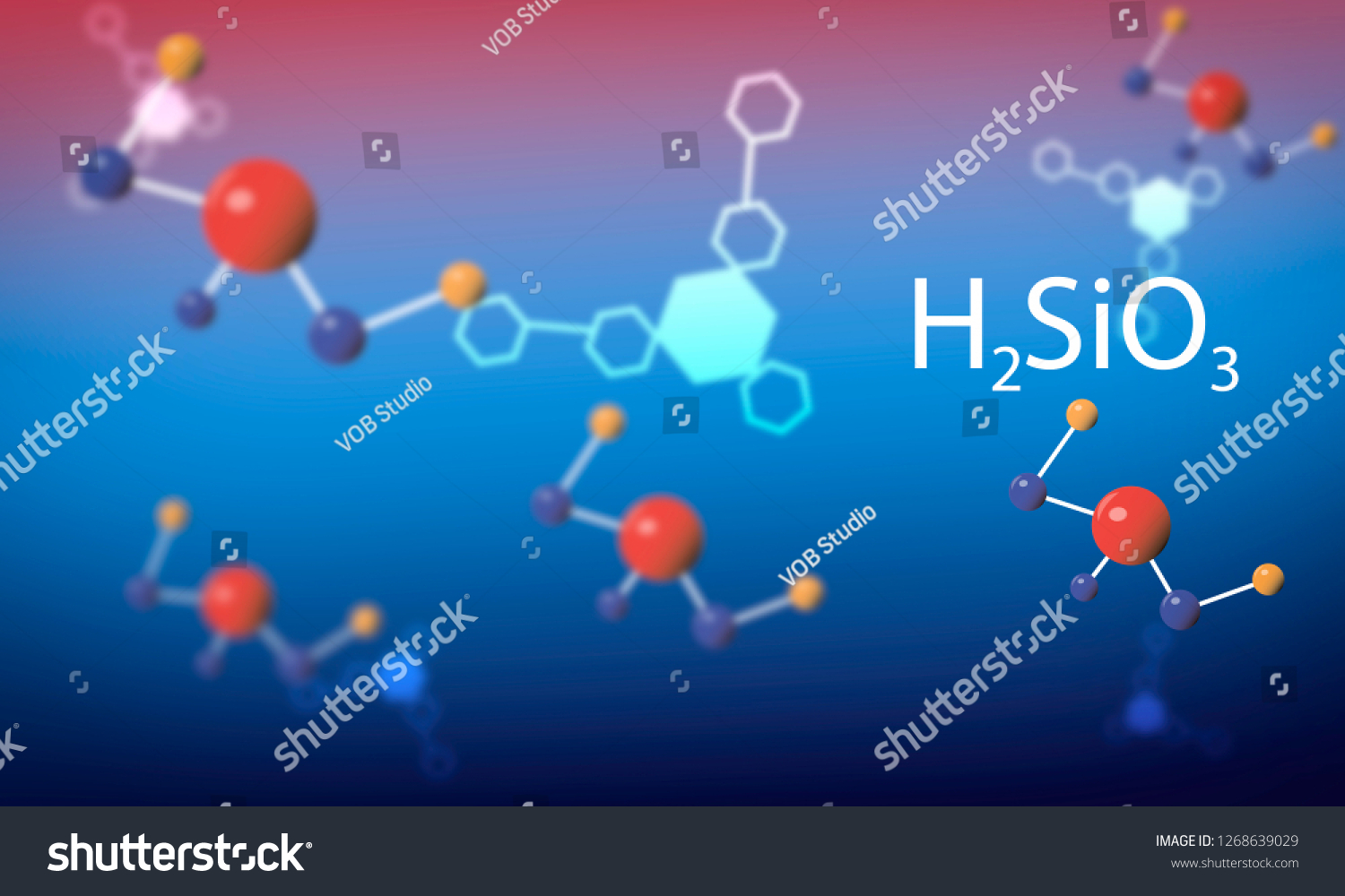 Abstract Background Chemical Formulas Silicic Acid Stock Illustration 1268639029