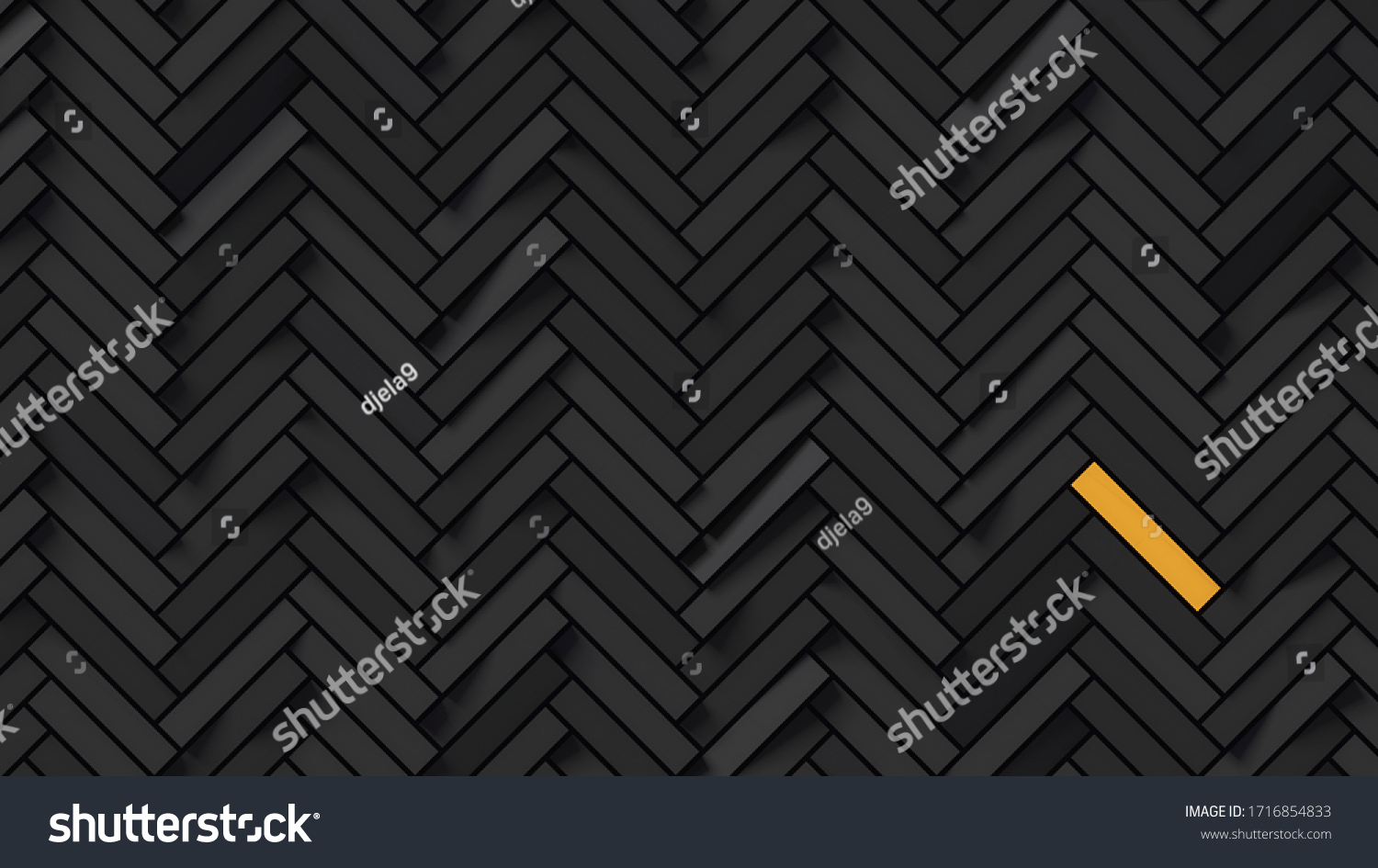 Abstract Black Rectangular Background Single Yellow Stock Illustration ...
