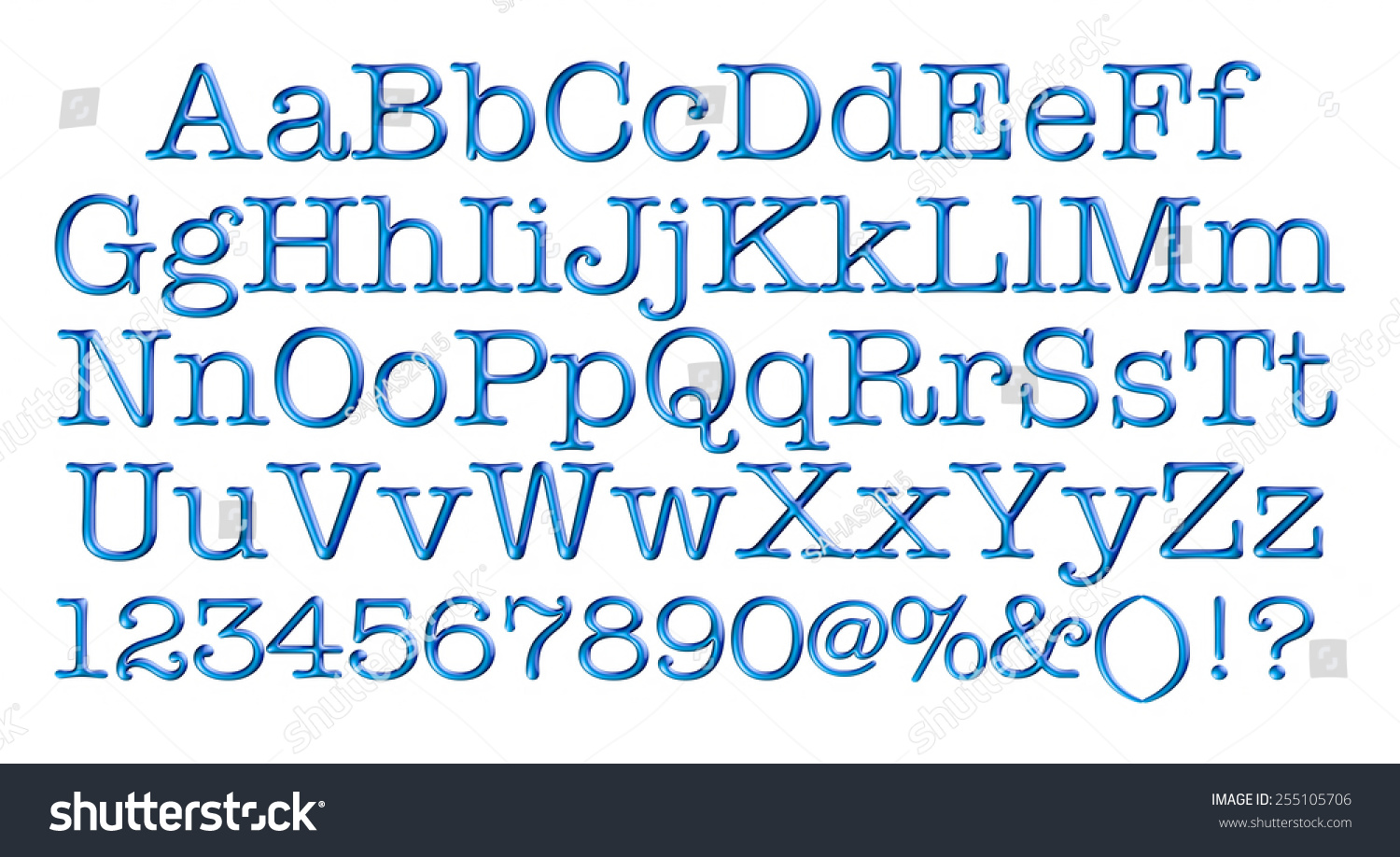 Abstract Blue Shade Alphabet Numbers On Stock Illustration 255105706