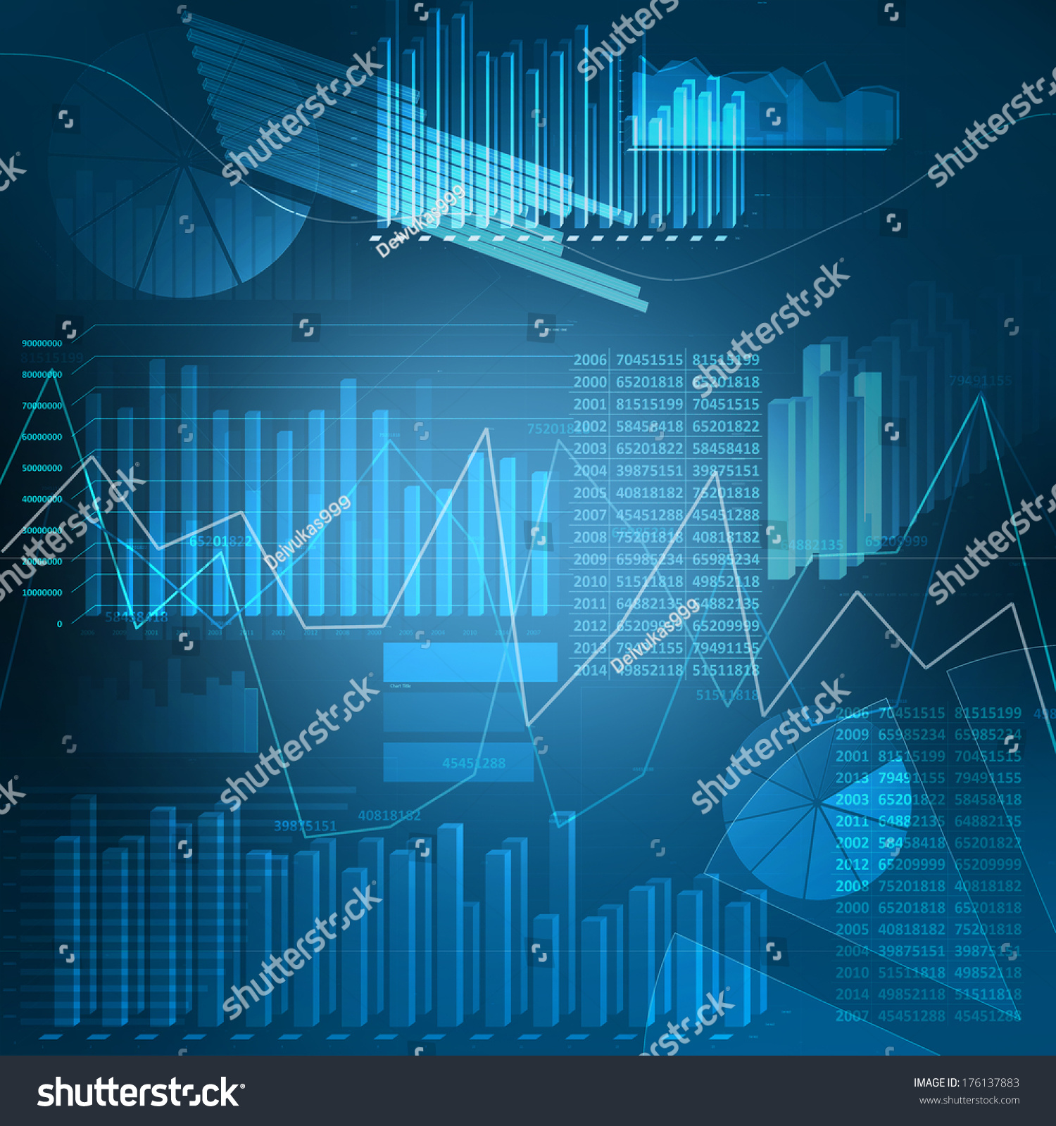 Abstract Charts Graphs Illustration Stock Illustration 176137883