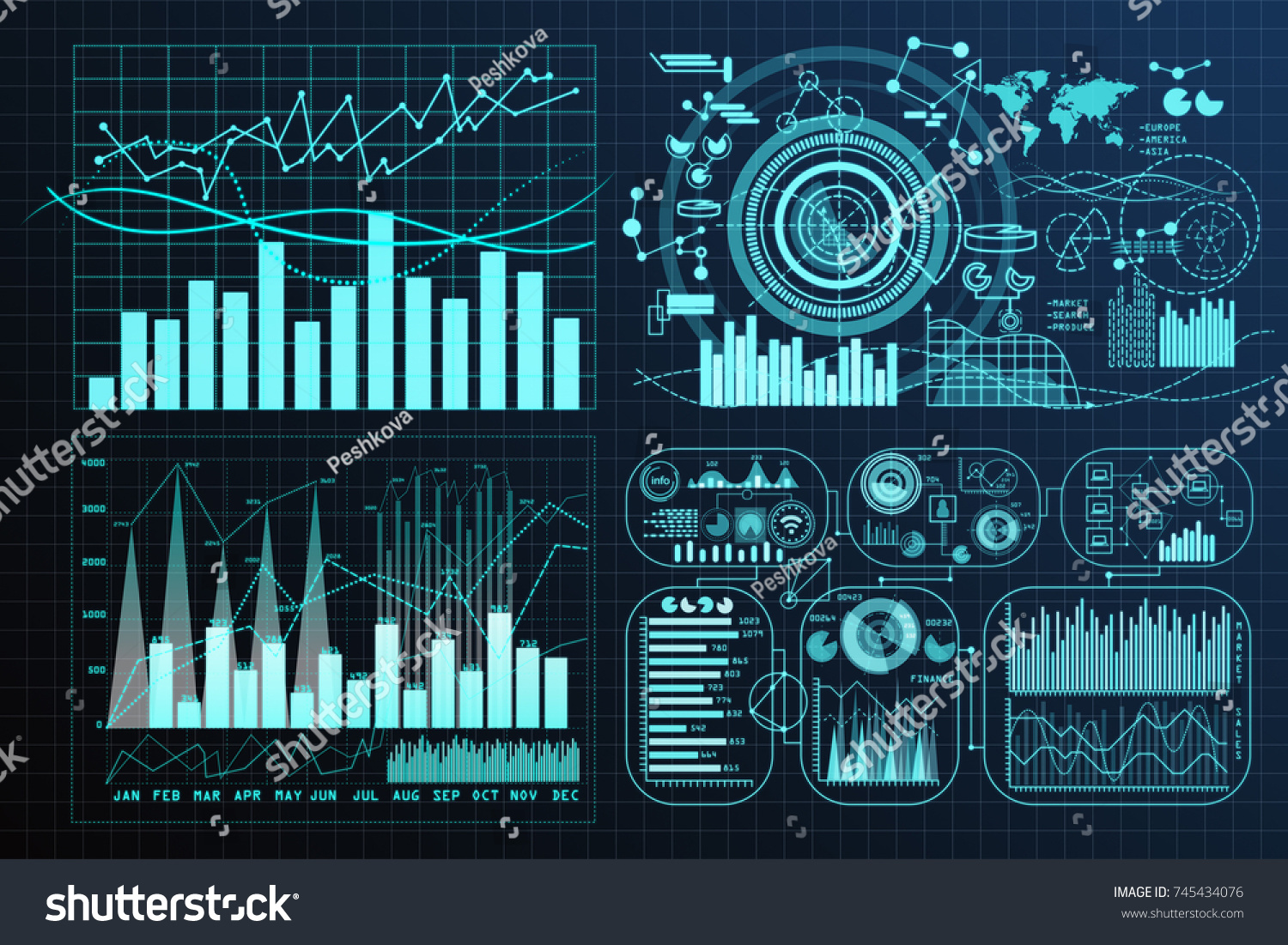 Abstract Digital Business Interface Background Analytics Stock ...