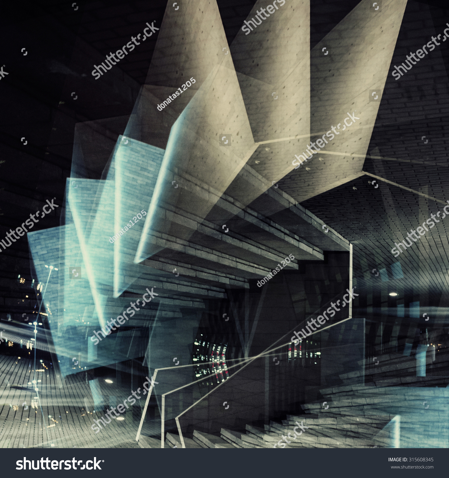 Abstract Multiple Exposure Background Architectural Forms Stock Photo ...