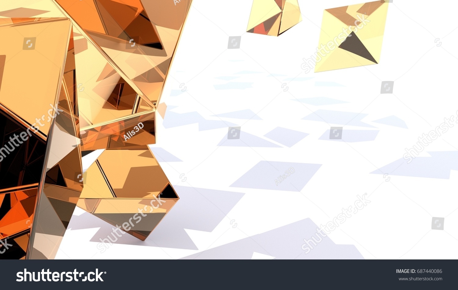 Abstract Pyramid Shape 3d Background Render Stock Illustration ...