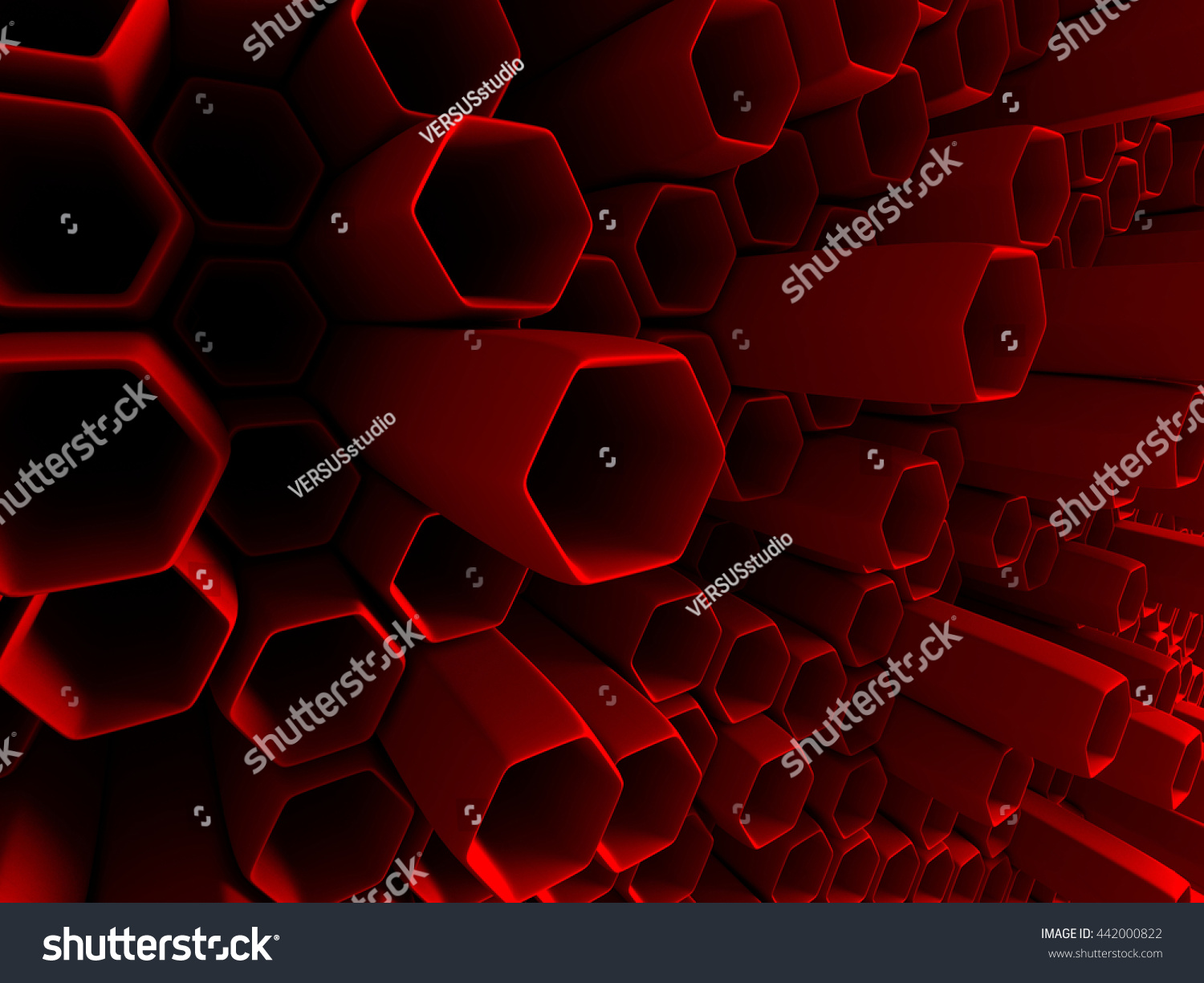 Abstract Red Hexagon Pattern Tubes Background 스톡 일러스트 442000822 ...