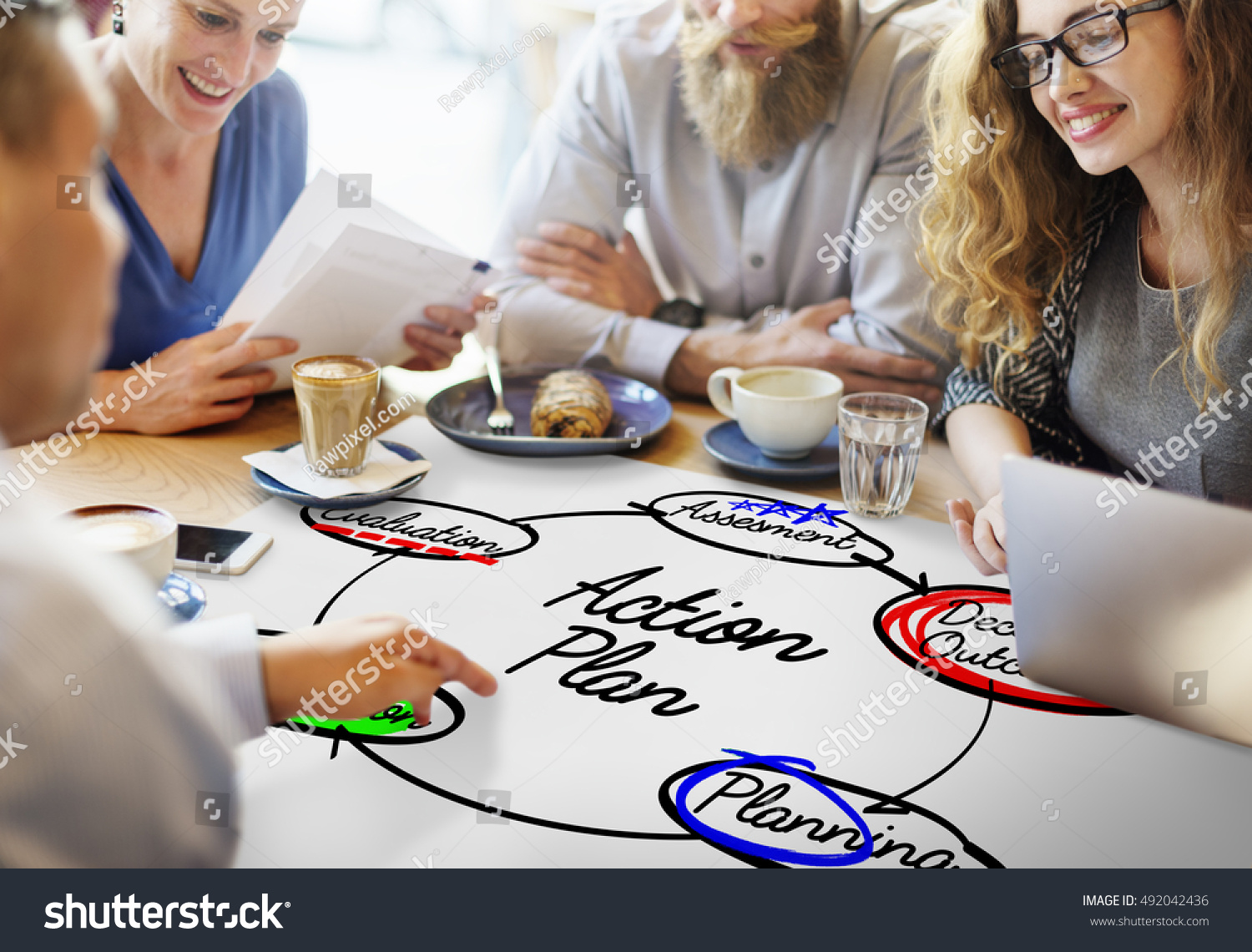 Action Plan Workflow Process Diagram Concept Foto stock 492042436 ...