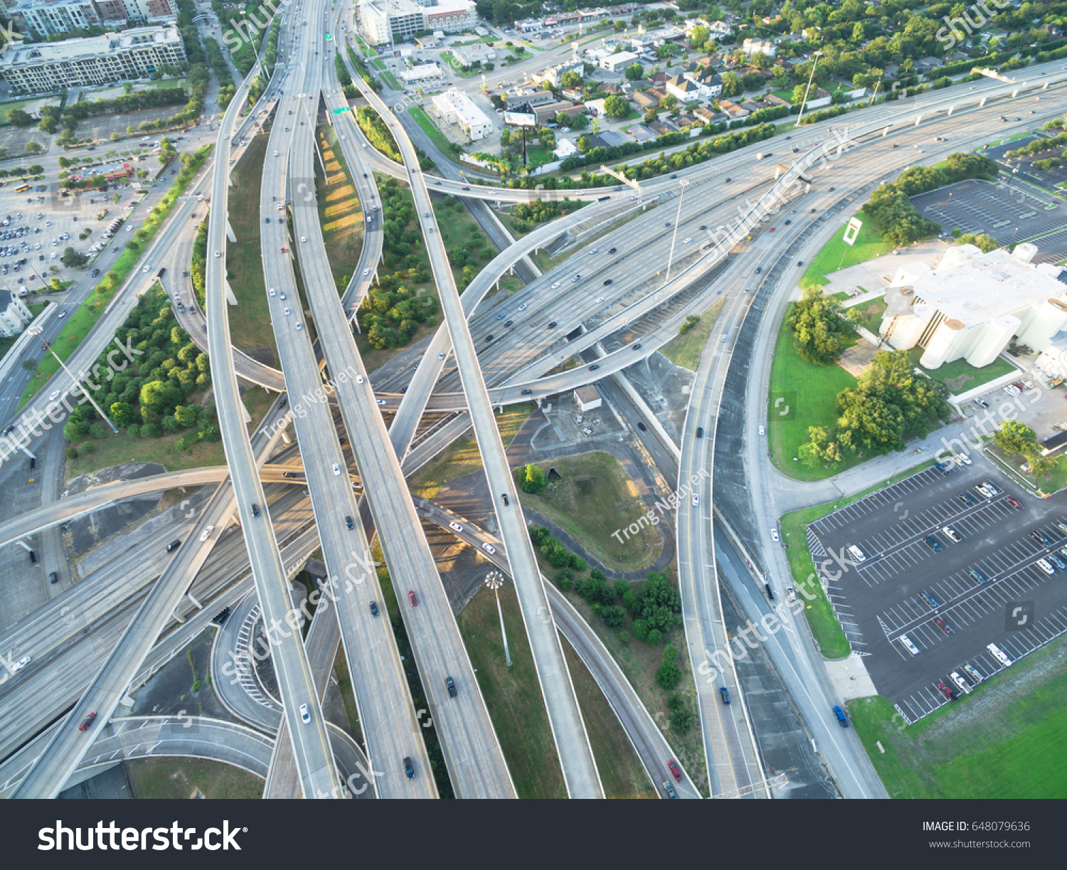 Aerial Interstate I610 Freeway Massive Intersection Stock Photo ...
