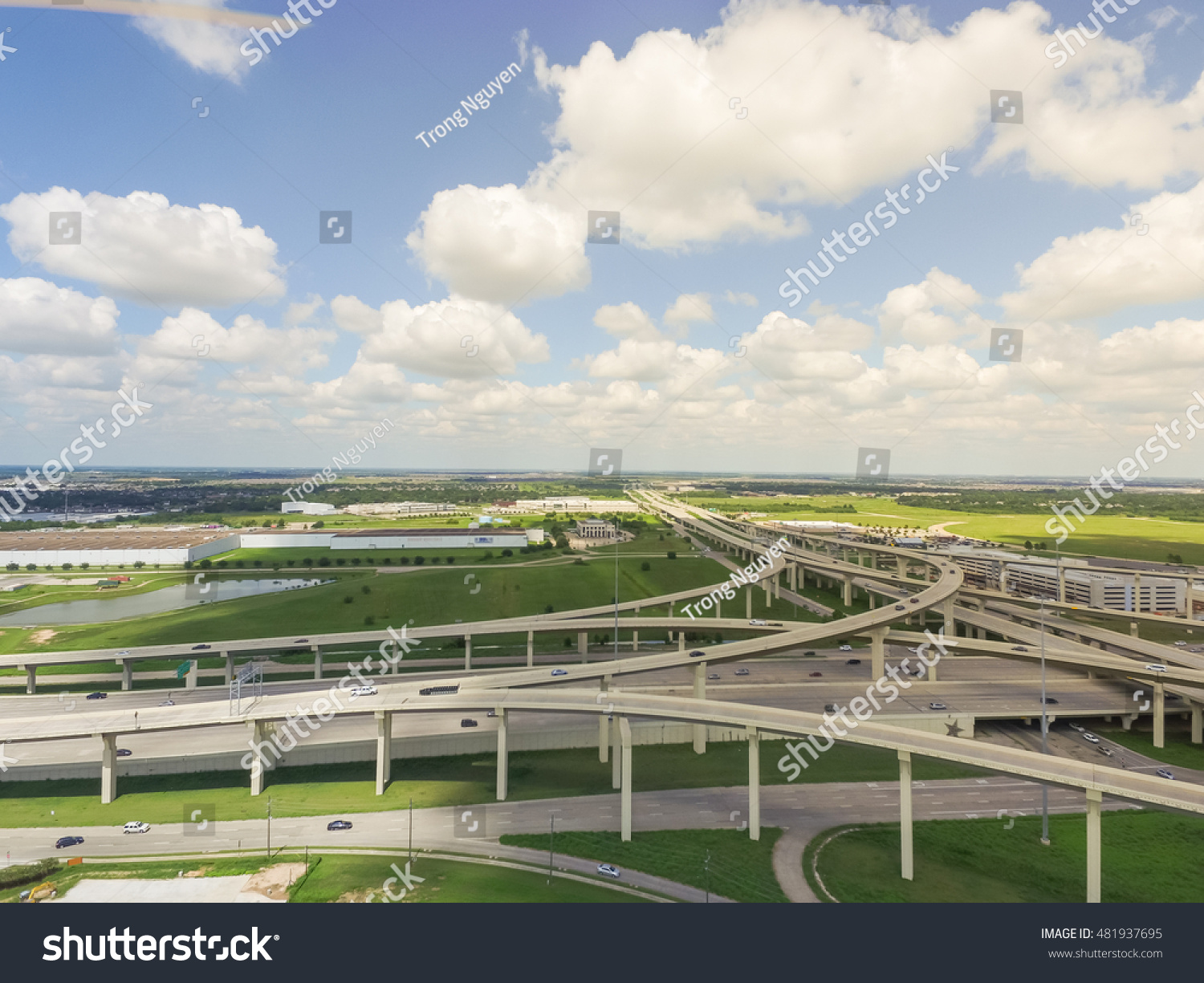 Aerial View Interstate 10 Katy Freeway Stock Photo (Edit Now) 481937695