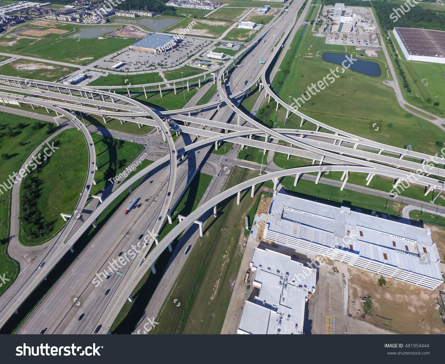 Aerial View Interstate 10 Katy Freeway Stock Photo (Edit Now) 481954444