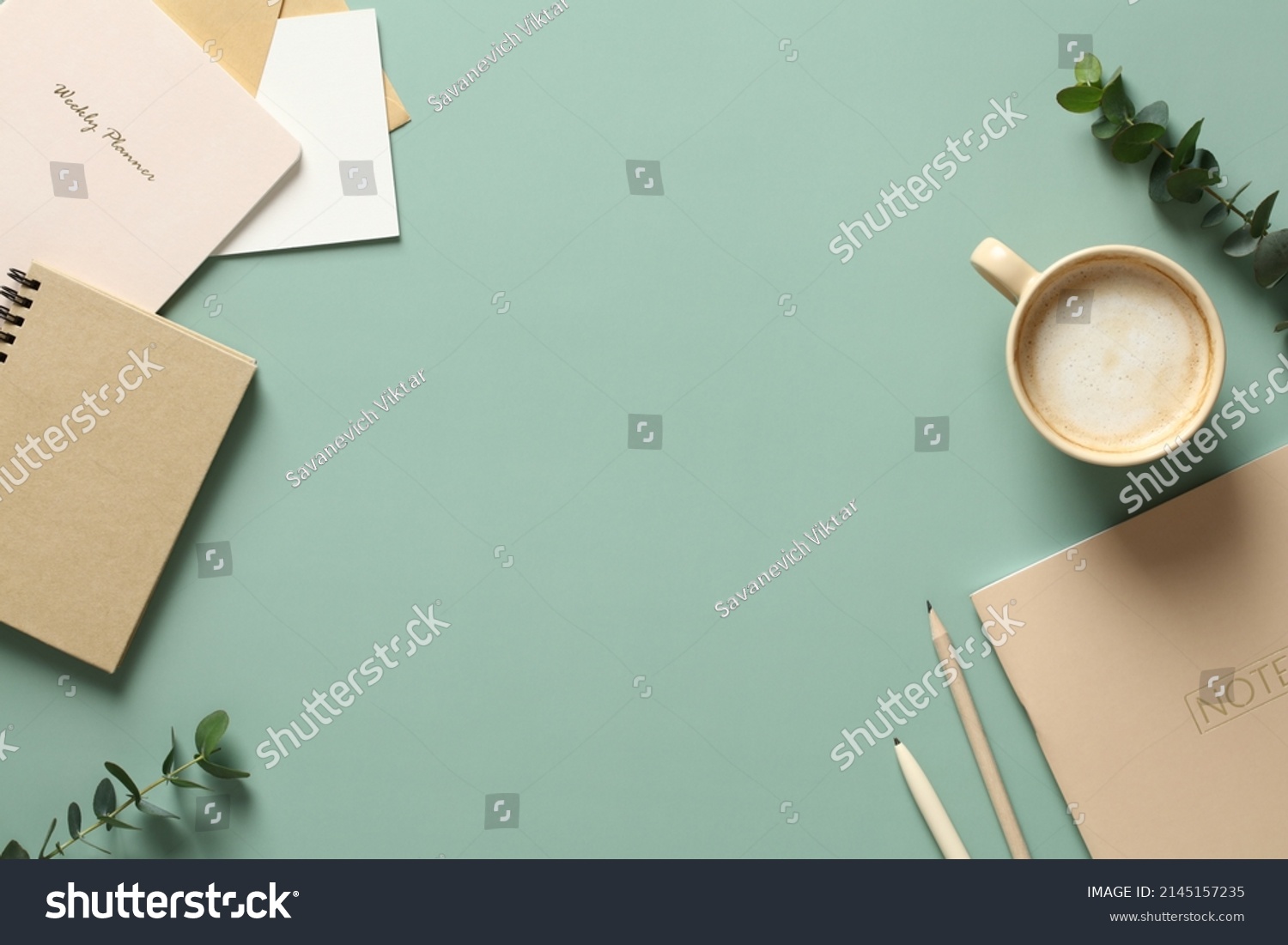 Aesthetics Minimal Workspace Paper Notebooks Coffee Stock Photo ... Aesthetics Minimal Workspace Paper Notebooks Coffee Stock Photo ...