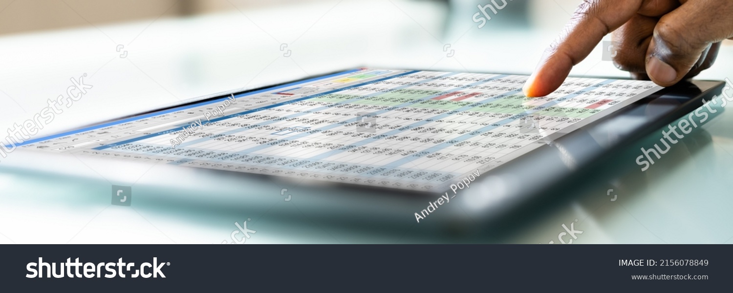 African American Spreadsheet Data Analyst Using Stock Photo 2156078849 ...