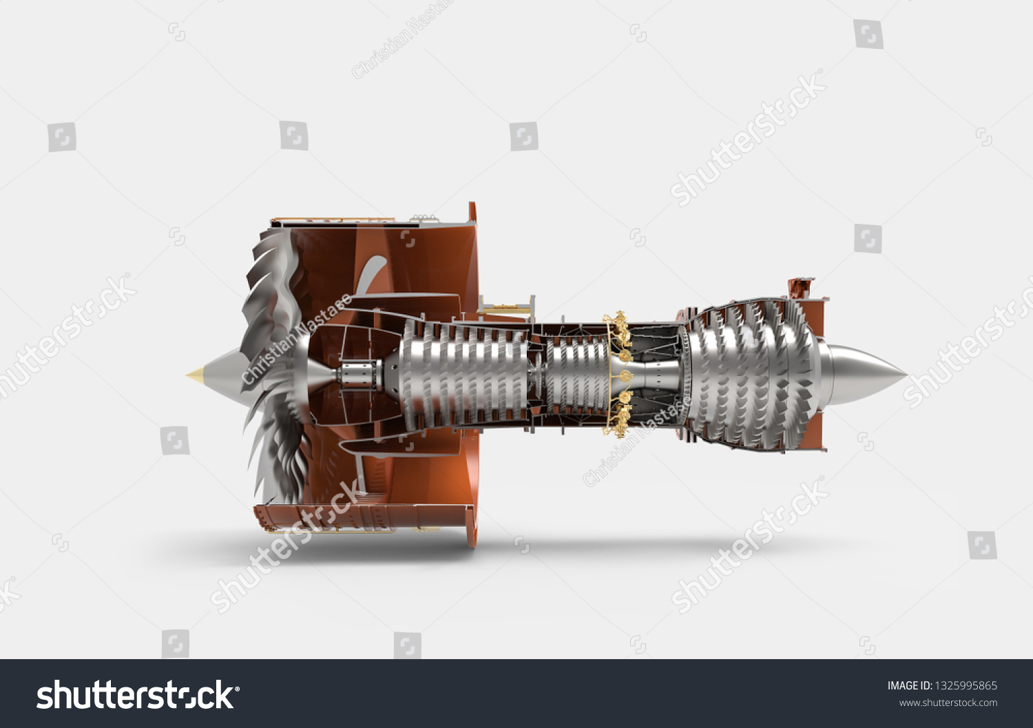 Airplane Engine Shadow 3d Rendering Side Stock Illustration 1325995865 ...