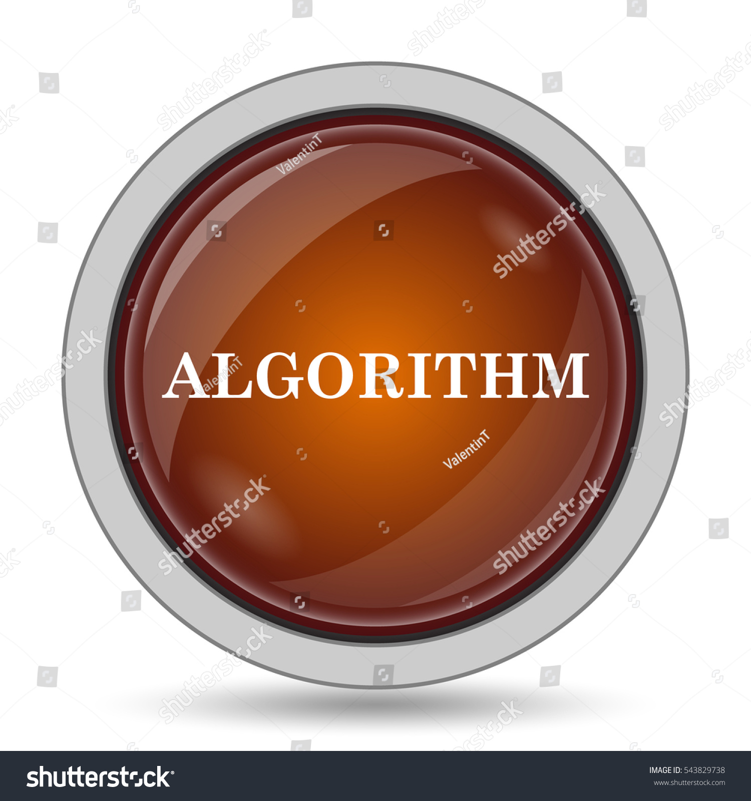 Algorithm Icon Orange Website Button On Stock Illustration 543829738