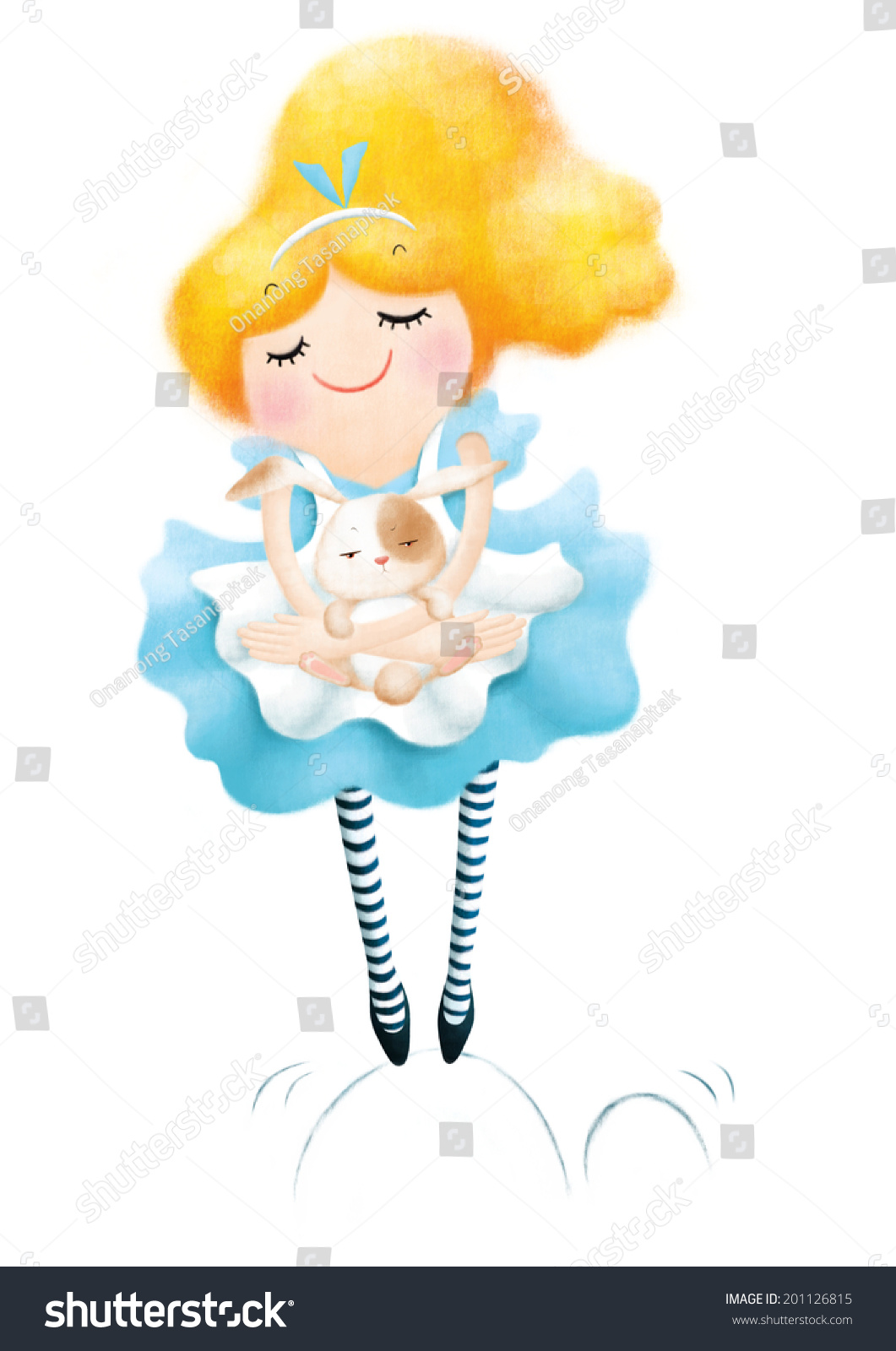 Alice Wonderland White Rabbit Illustration Stock Illustration 201126815