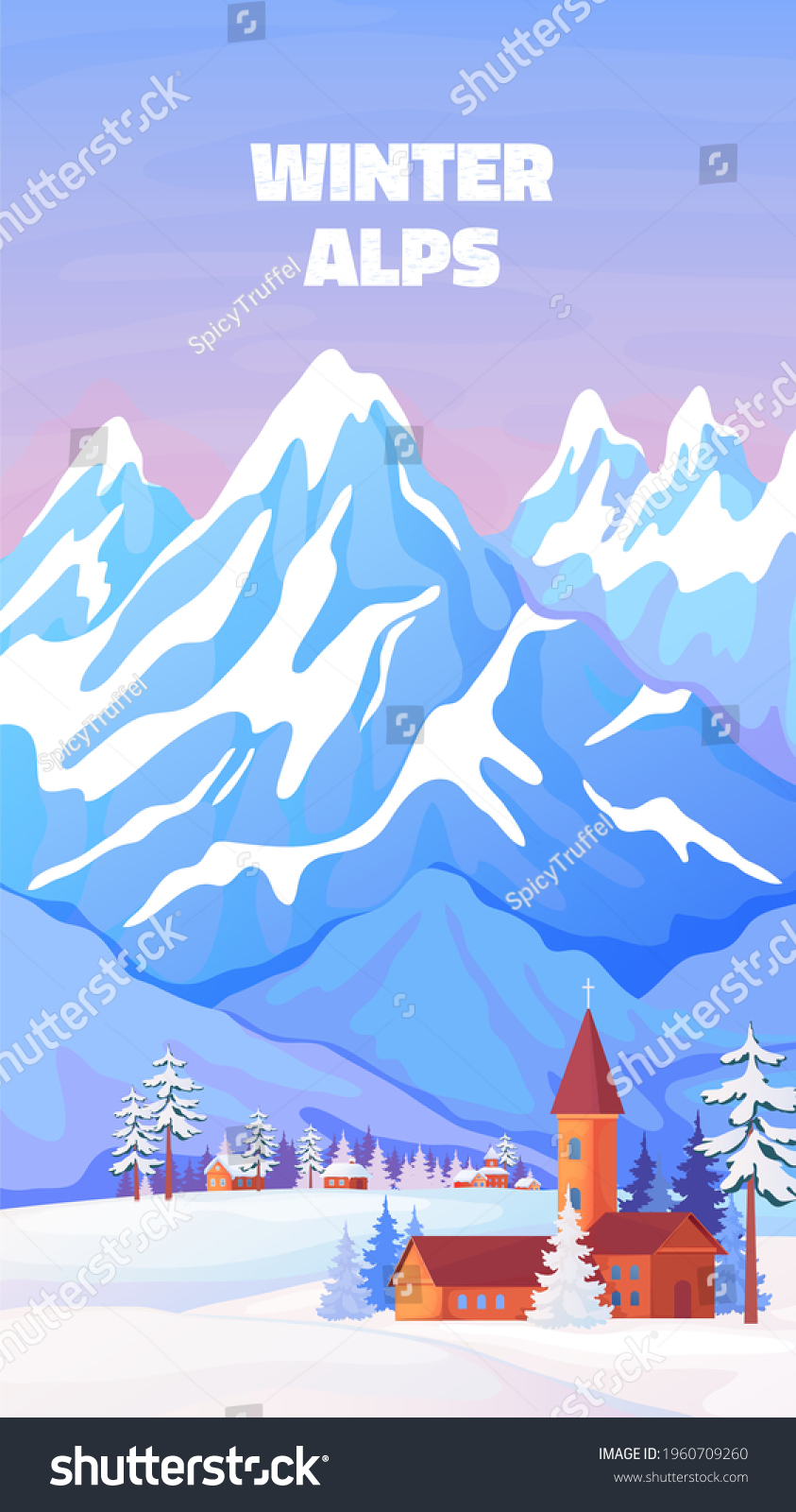 Alps Winter Poster Vintage Cartoon Banner Stock Illustration 1960709260 Alps Winter Poster Vintage Cartoon Banner Stock Illustration 1960709260
