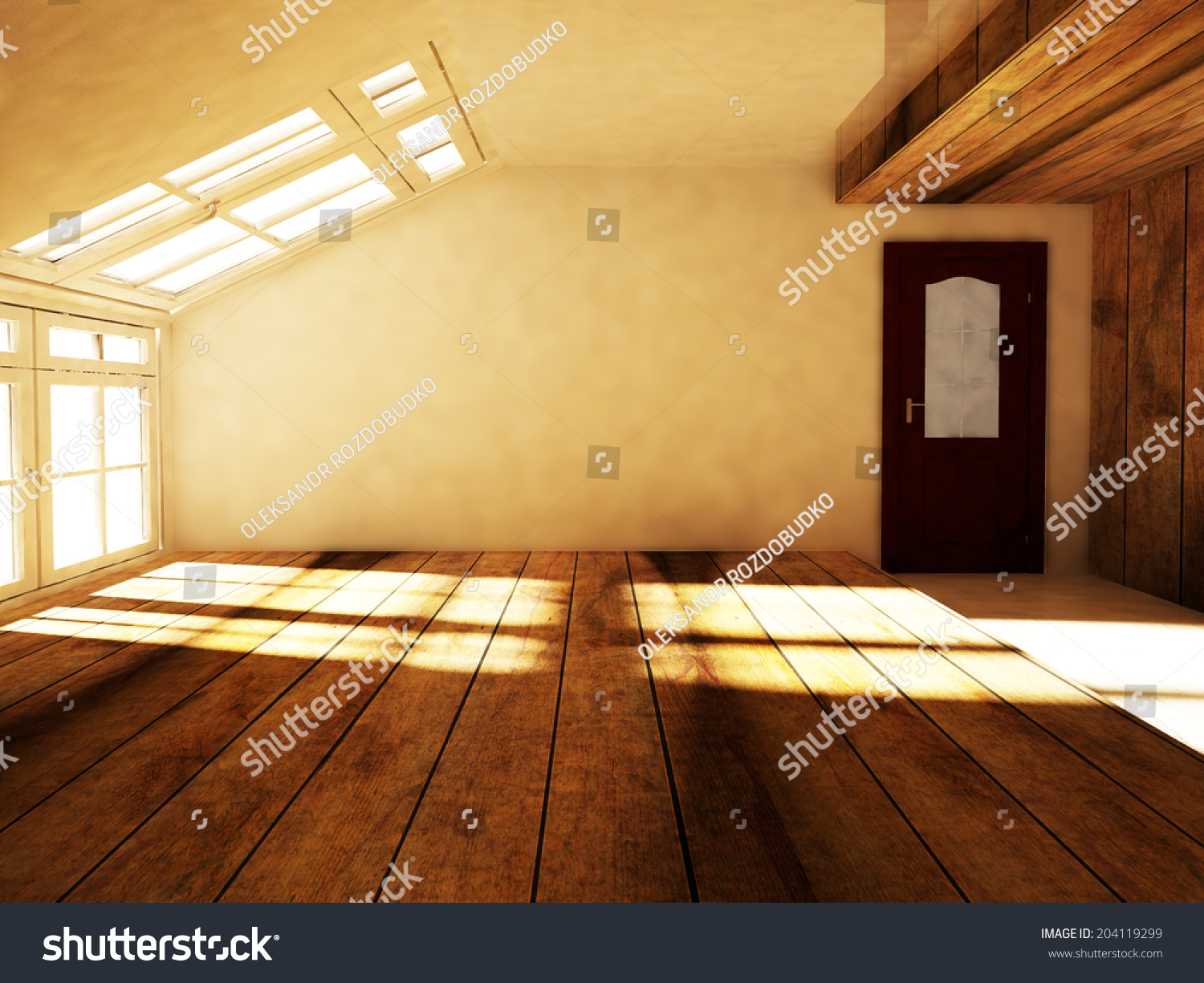 Empty Attic Window Rendering Stok İllüstrasyon 204119299 | Shutterstock