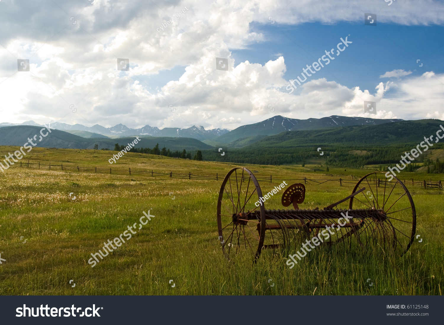 Old Fashioned Hay Rake Country Field Stock Photo (Edit Now) 61125148 Old Fashioned Hay Rake Country Field Stock Photo (Edit Now) 61125148