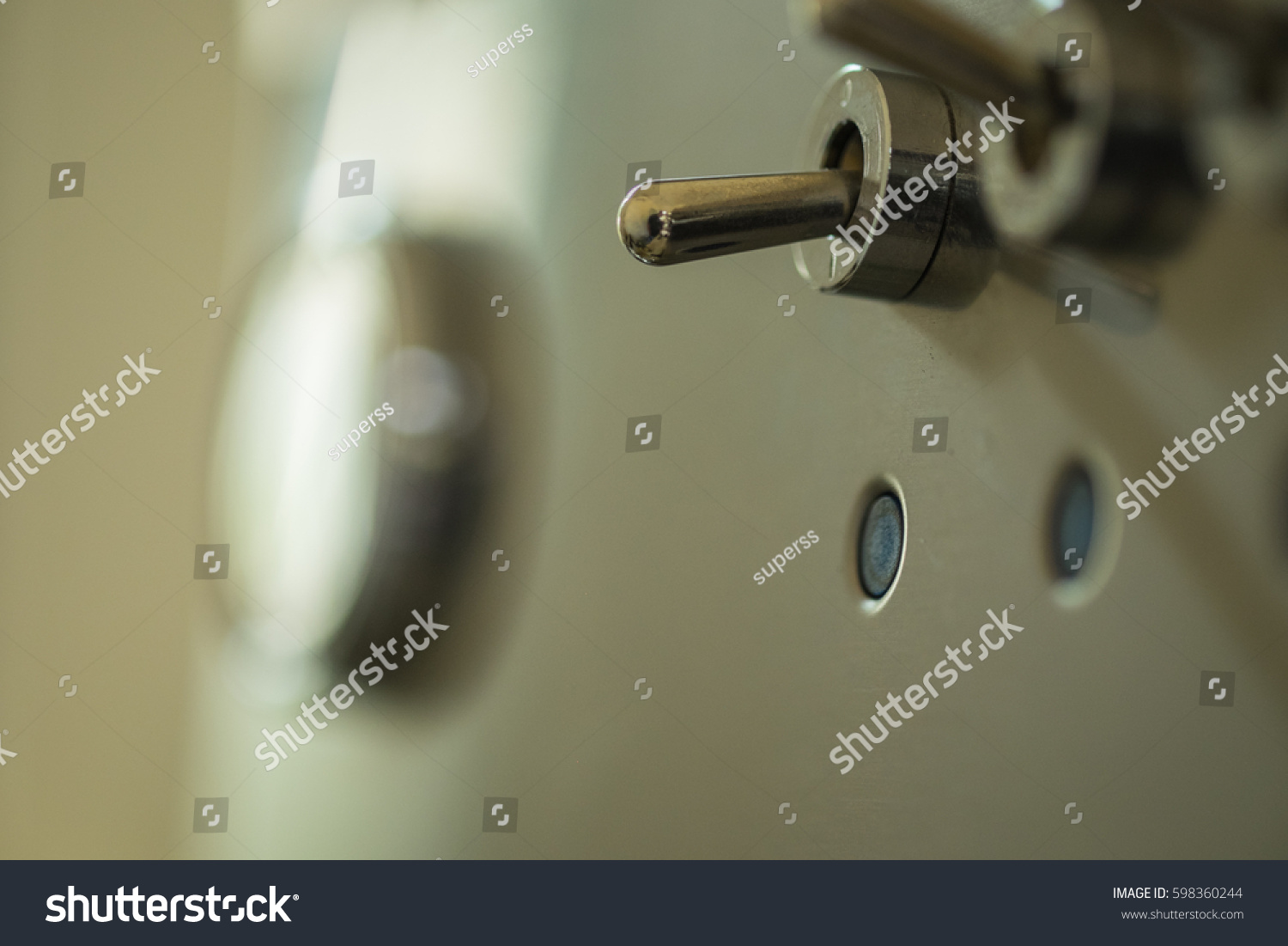 Analog Toggle Switch On Metallic Surface Stock Photo 598360244 ...