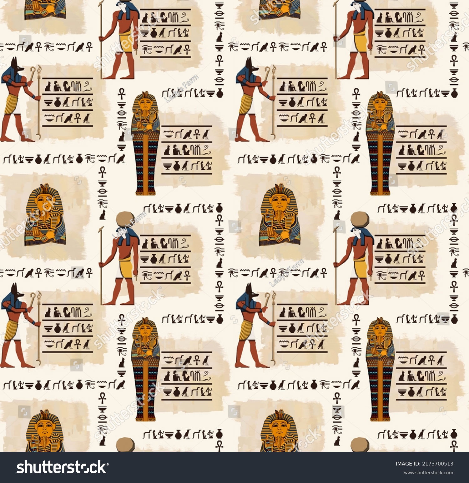 Ancient Egypt Backgroundegyptian Hieroglyph Symbolancient Culture Stock